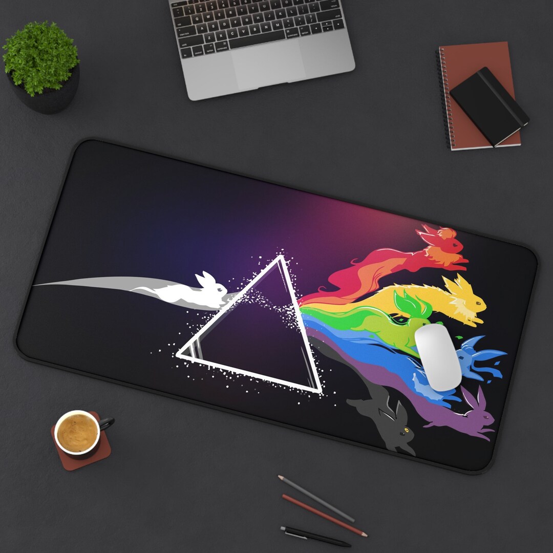 Eeveelution Prism Desk Mat Pokemon Desk Mat Xxl Mouse Pad - Etsy