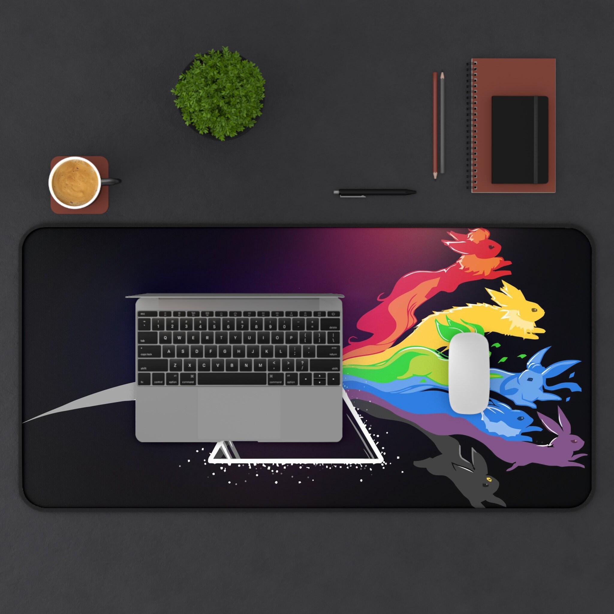 Eeveelution Prism Desk Mat Pokemon Desk Mat Xxl Mouse Pad - Etsy