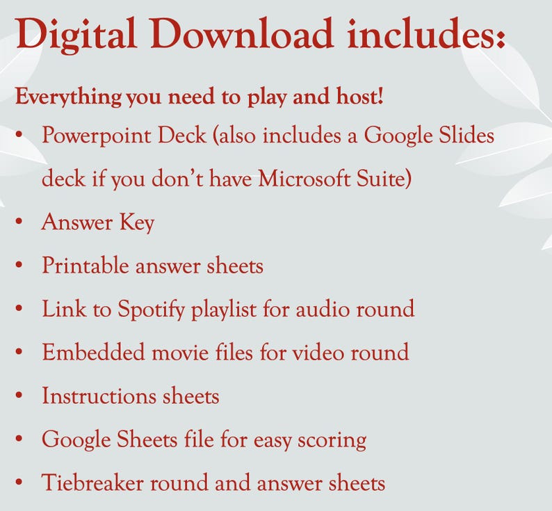 Christmas Pub Trivia Party Game - 5 Rounds + Tiebreaker, 58 Total ...