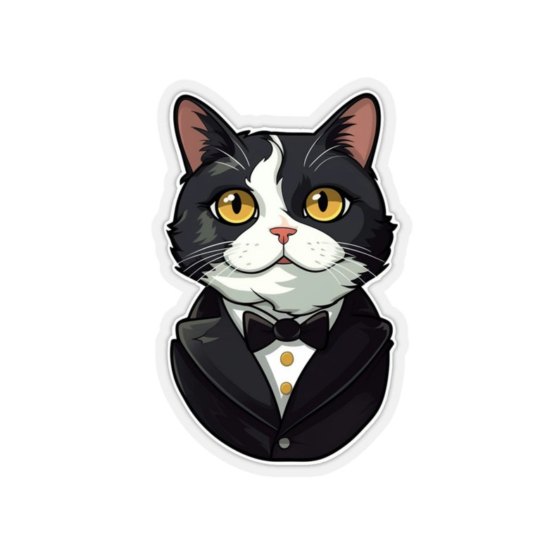 Tuxedo Cat Sticker Cat Sticker Laptop Sticker Cat Lover Gift Cute Kitty ...