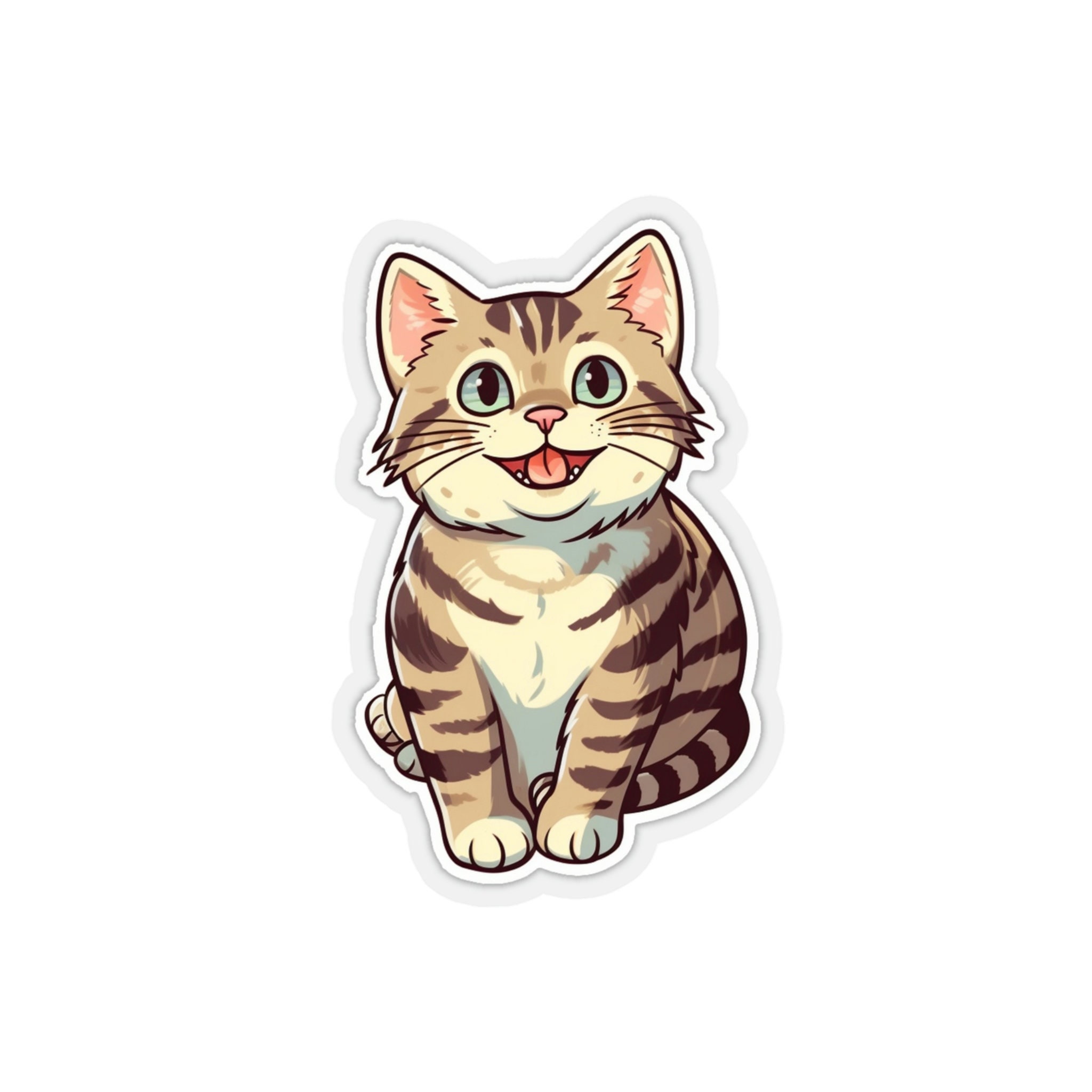 Tabby Cat Sticker | Cat Sticker | Laptop Sticker | Cat Lover Gift ...