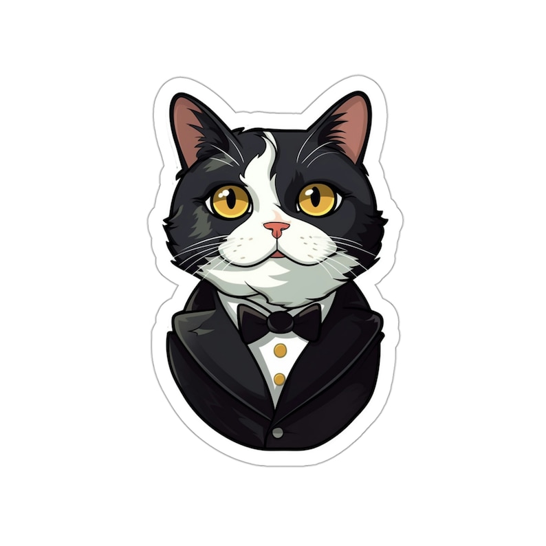 Tuxedo Cat Sticker Cat Sticker Laptop Sticker Cat Lover Gift Cute Kitty ...