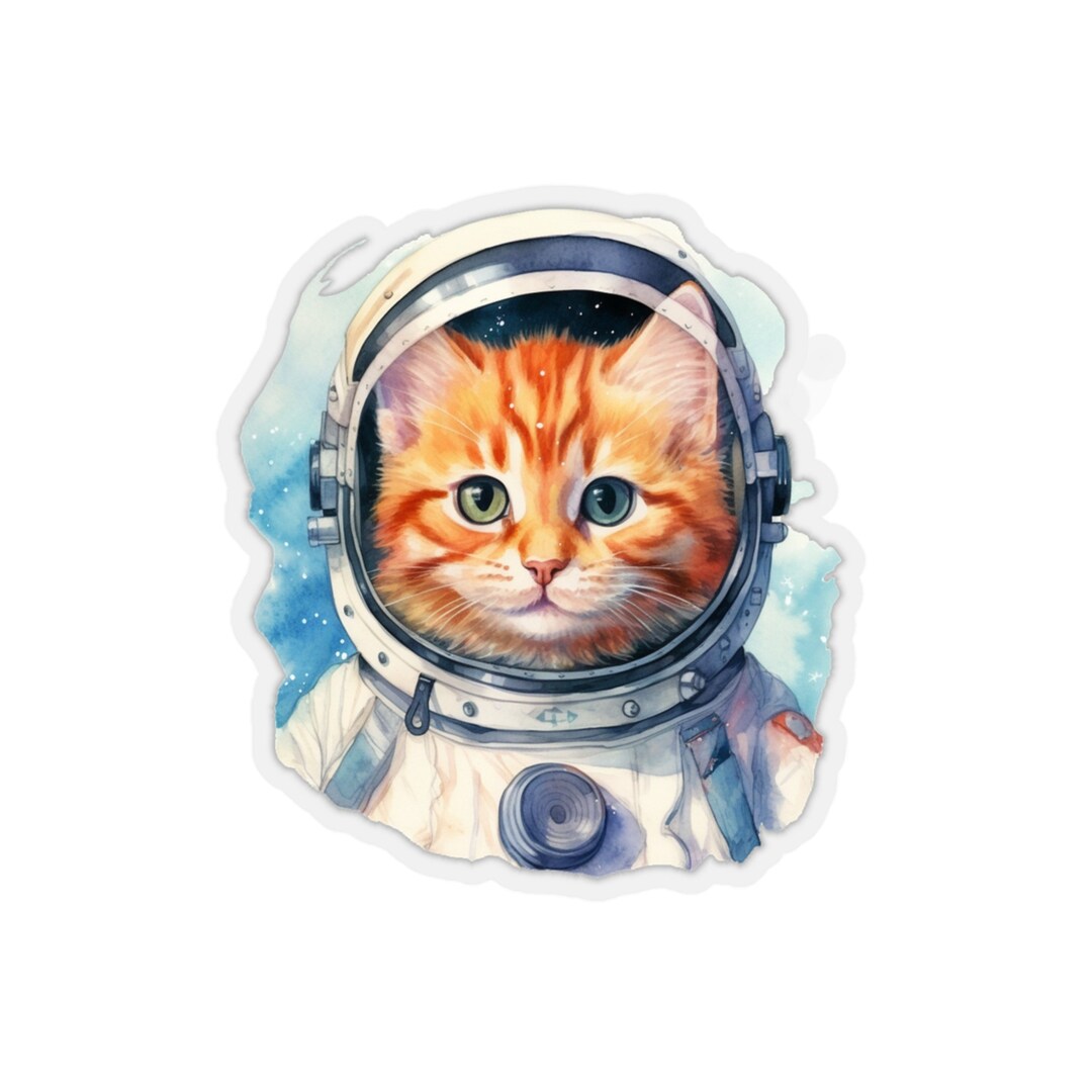 Astronaut Cat Sticker | | Cat Sticker | Laptop Sticker | Cat Lover Gift ...