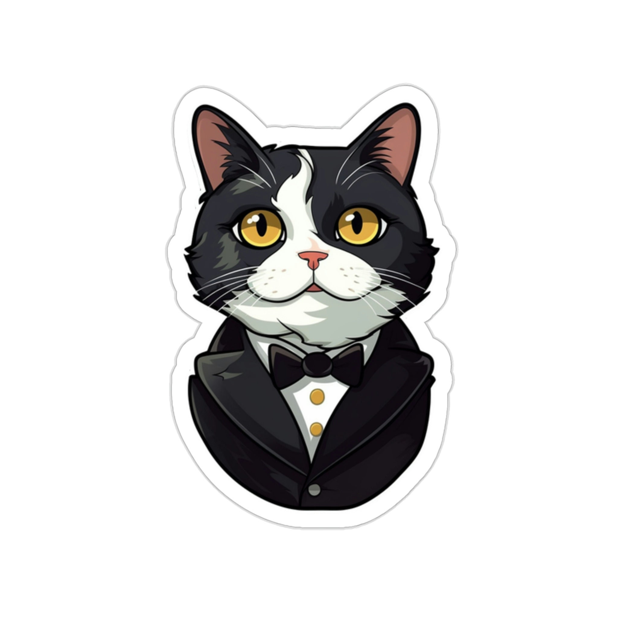 Tuxedo Cat Sticker Cat Sticker Laptop Sticker Cat Lover Gift Cute Kitty ...