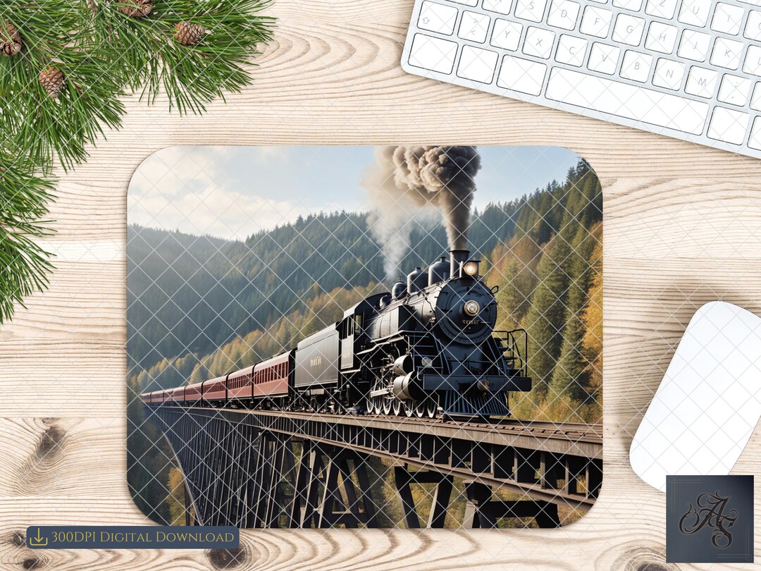 Mouse Pad PNG Train, Mouse Pad Sublimation, Train Mouse Pad PNG, Two ...