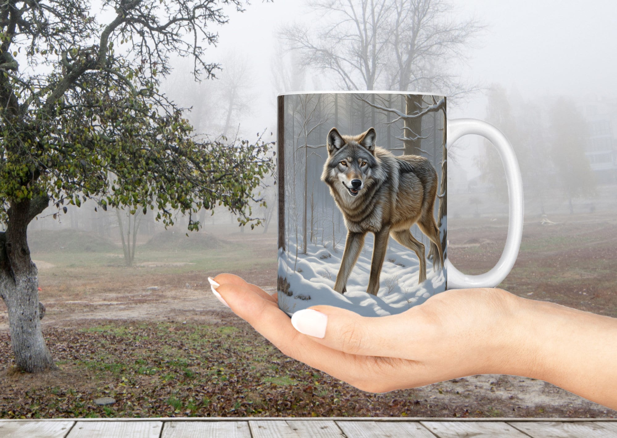 Wolf Mug Wrap, Sublimation Mug Design, Sublimation Mug Wrap PNG, Wolf ...