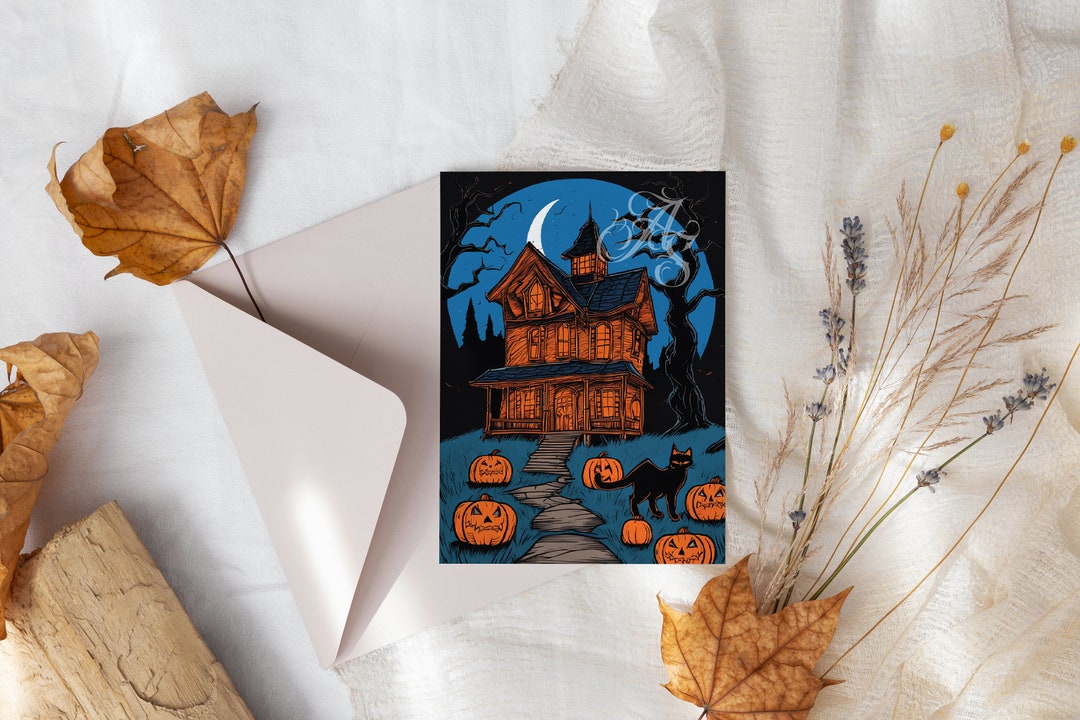 Printable Halloween Spooky Card 5x7 Printable Greeting Cards - Etsy