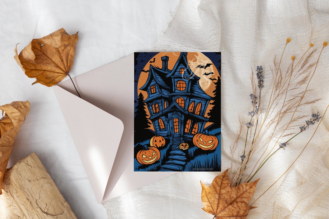 Printable Halloween Spooky Card 5x7, Printable Greeting Cards ...