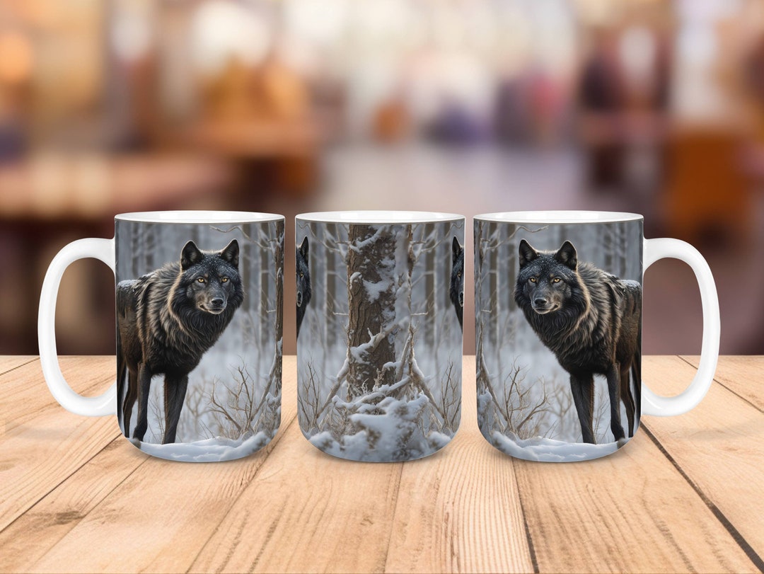 Wolf Mug Wrap, Sublimation Mug Design, Sublimation Mug Wrap PNG, Wolf ...
