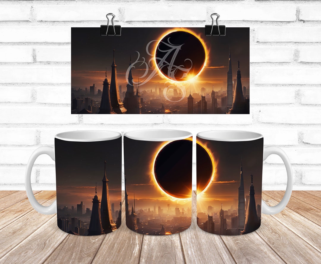 Solar Eclipse Mug Wrap, Sublimation Mug Design, Sublimation Mug Wrap ...