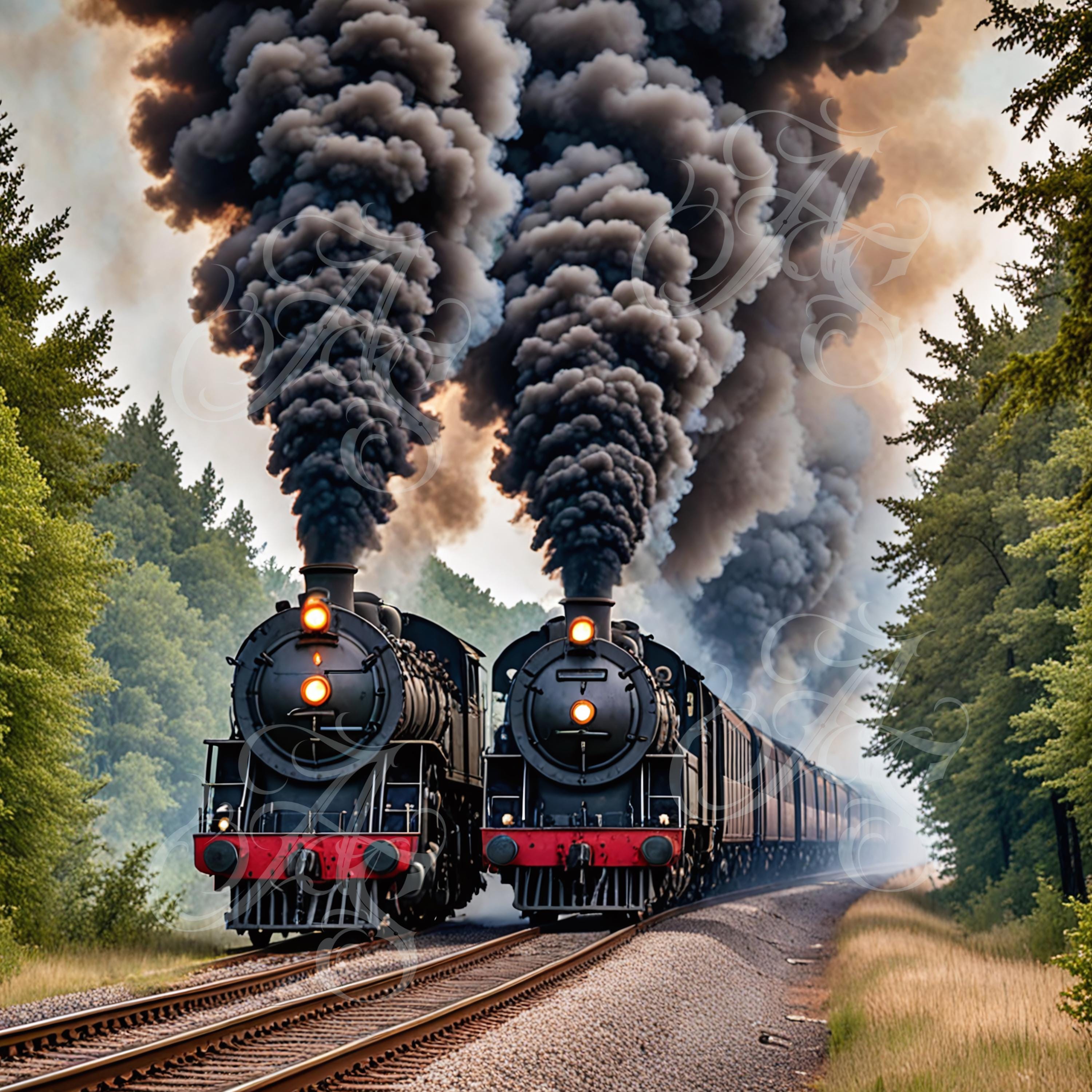 Locomotive Train Trivet PNG, Sublimation & DTF, 300 DPI (digital ...