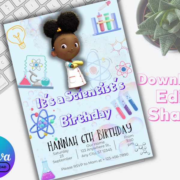 Science Birthday Invitation - Etsy
