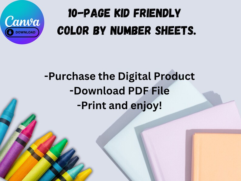 Printable Kid's Color by Numbers Coloring Pages 8.5x11 Printable Sheets ...