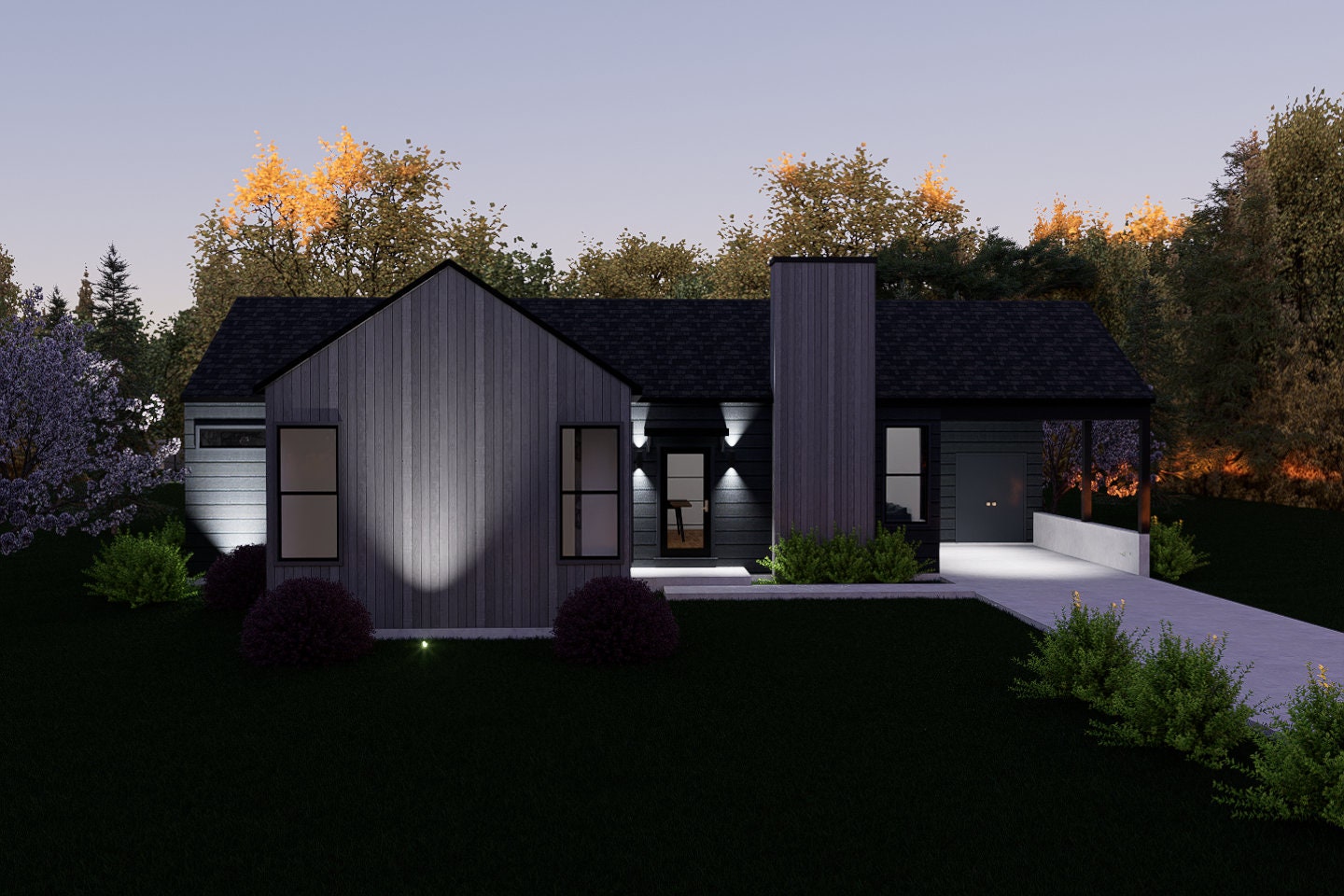 Contemporary Modern Ranch House Plan Full Set | Modern House Plan ...