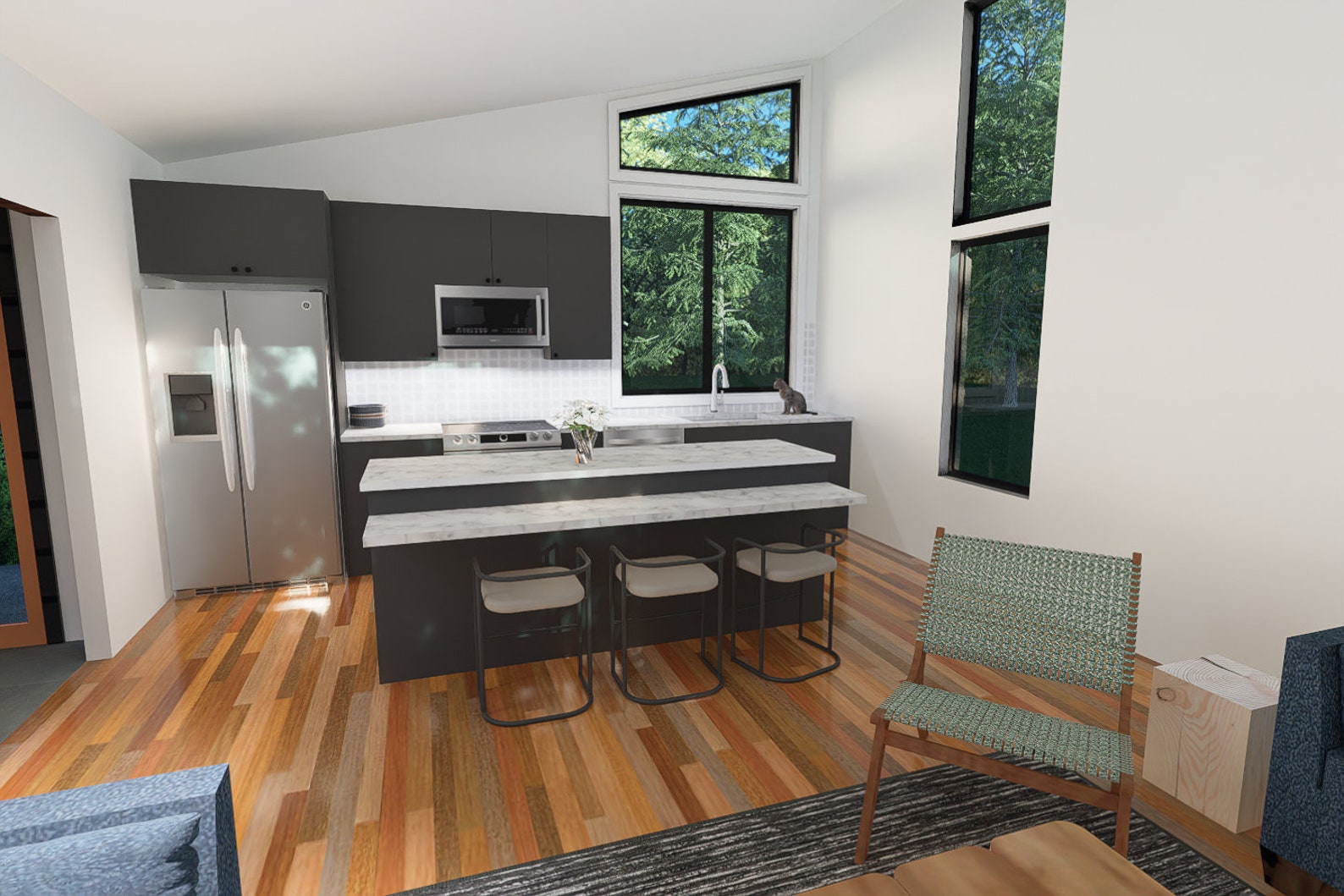 Modern 2 Bedroom Butterfly Roof / Small House Plan | Custom Modern ...