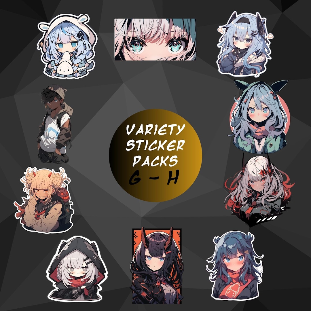 Anime Variety Sticker Pack, Chibi, Waifu, Hamiko Toga, Fighter, Neon ...