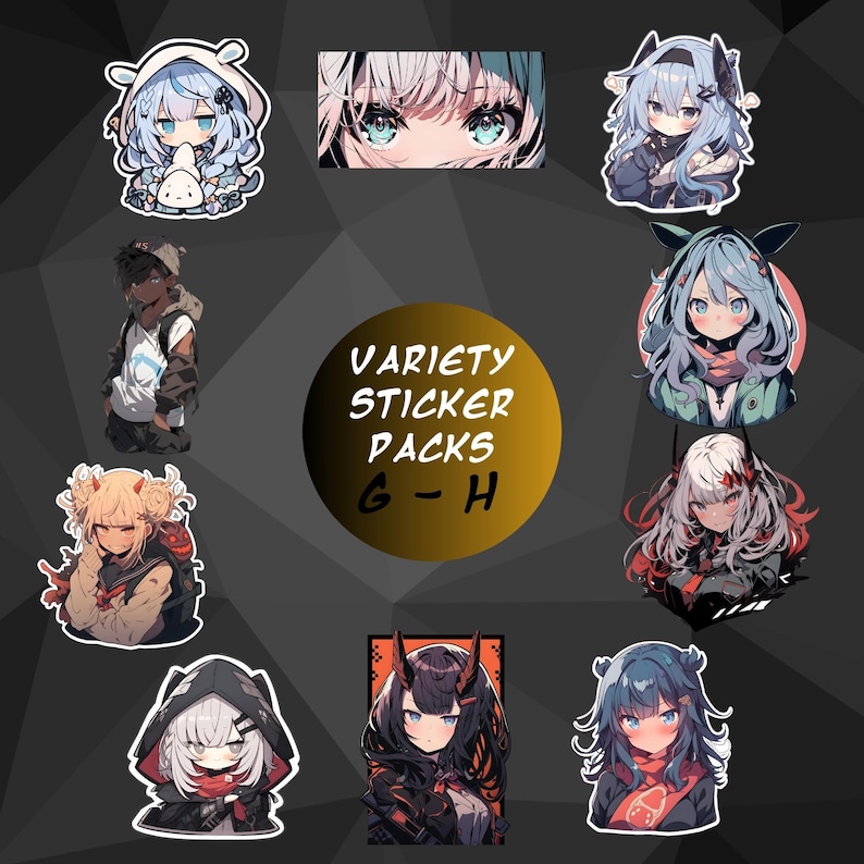 Anime Variety Sticker Pack, Chibi, Waifu, Hamiko Toga, Fighter, Neon ...