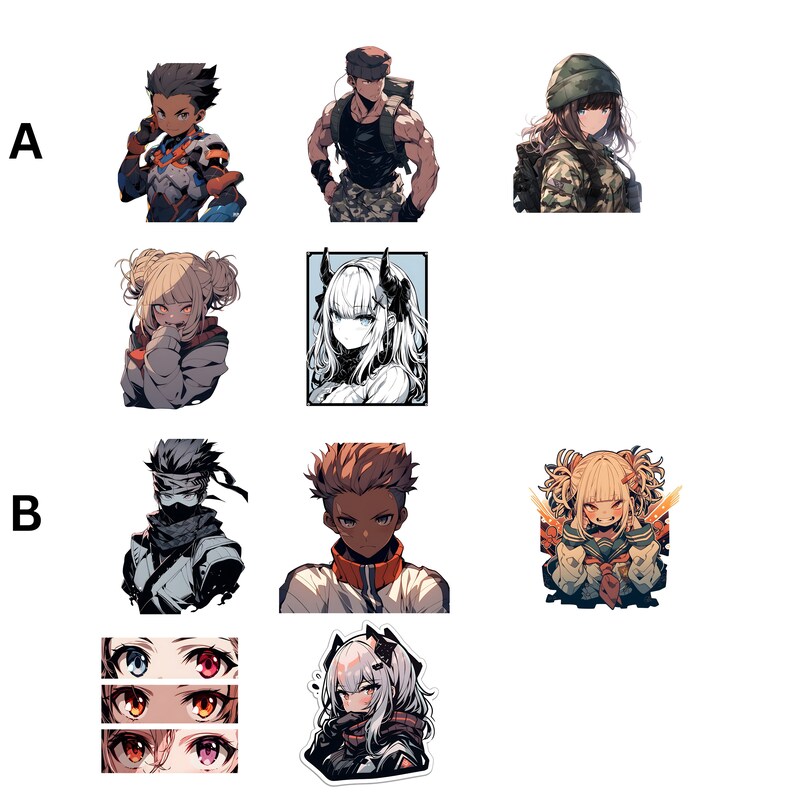 Anime Variety Sticker Pack Chibi, Waifu, Hamiko Toga, Fighter, Neon ...