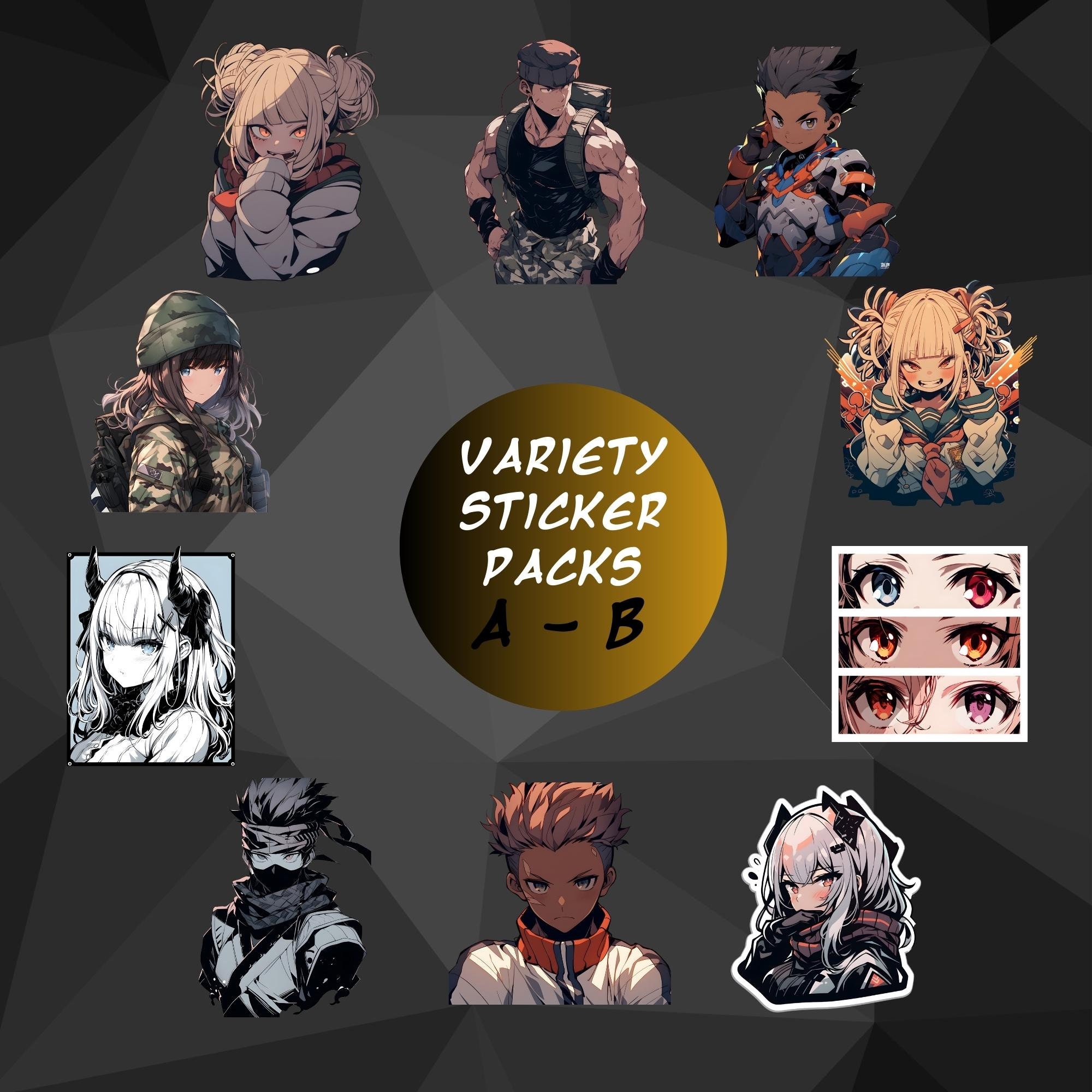 Anime Variety Sticker Pack!! Chibi, Waifu, Hamiko Toga, Fighter, Neon ...