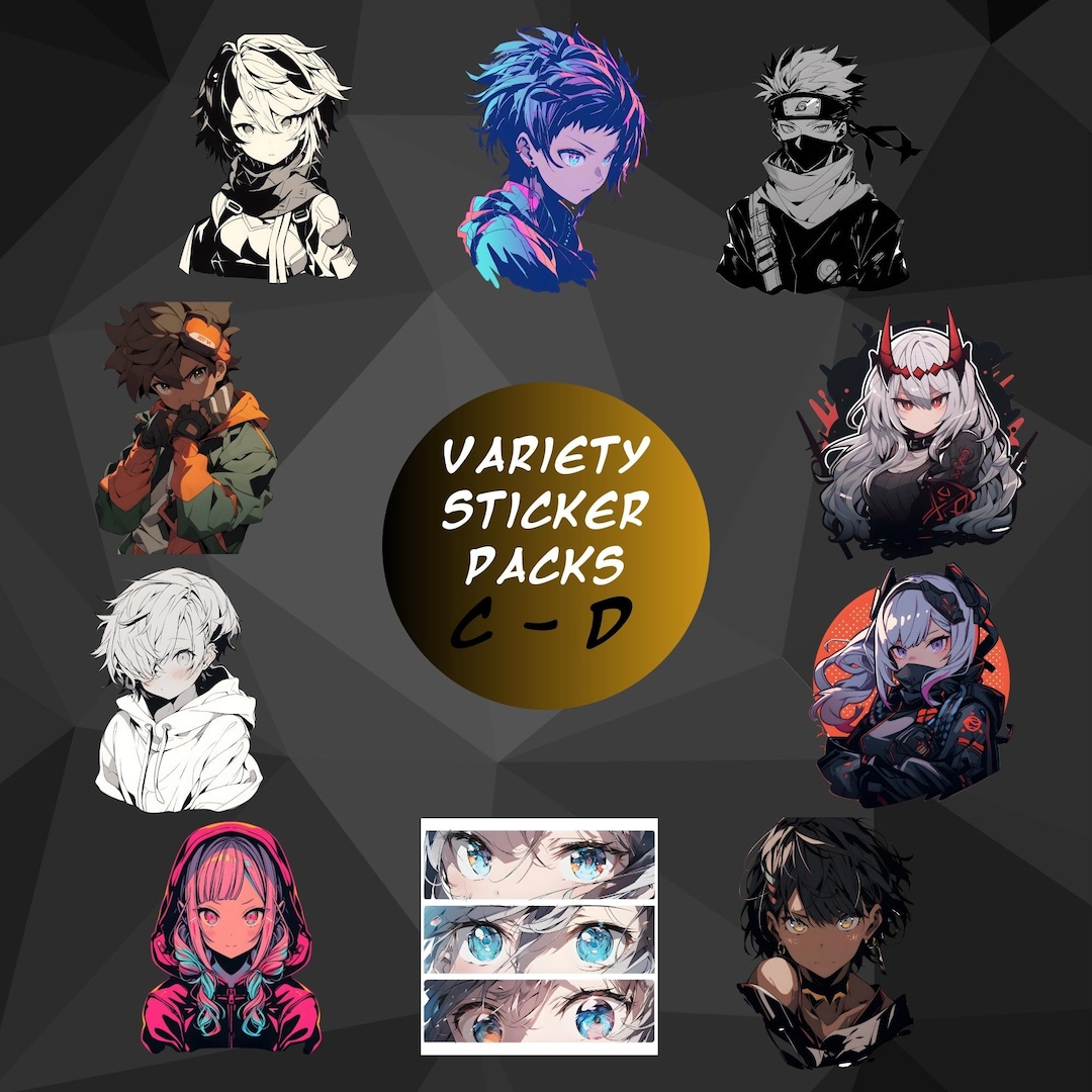 Anime Variety Sticker Pack, Chibi, Waifu, Hamiko Toga, Fighter, Neon ...