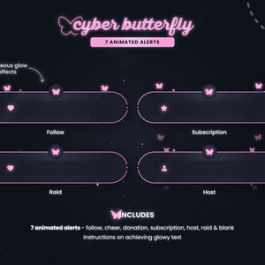 Cyber Butterfly Animated Pink Stream Alerts Butterfly Animated Alerts ...