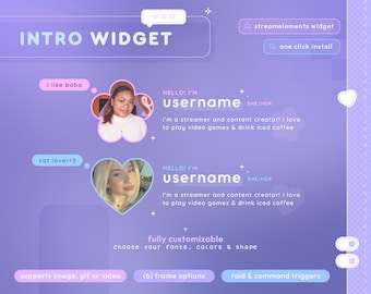 Quick Welcomer Widget for Twitch Youtube Stream | Customizable Card Pop ...
