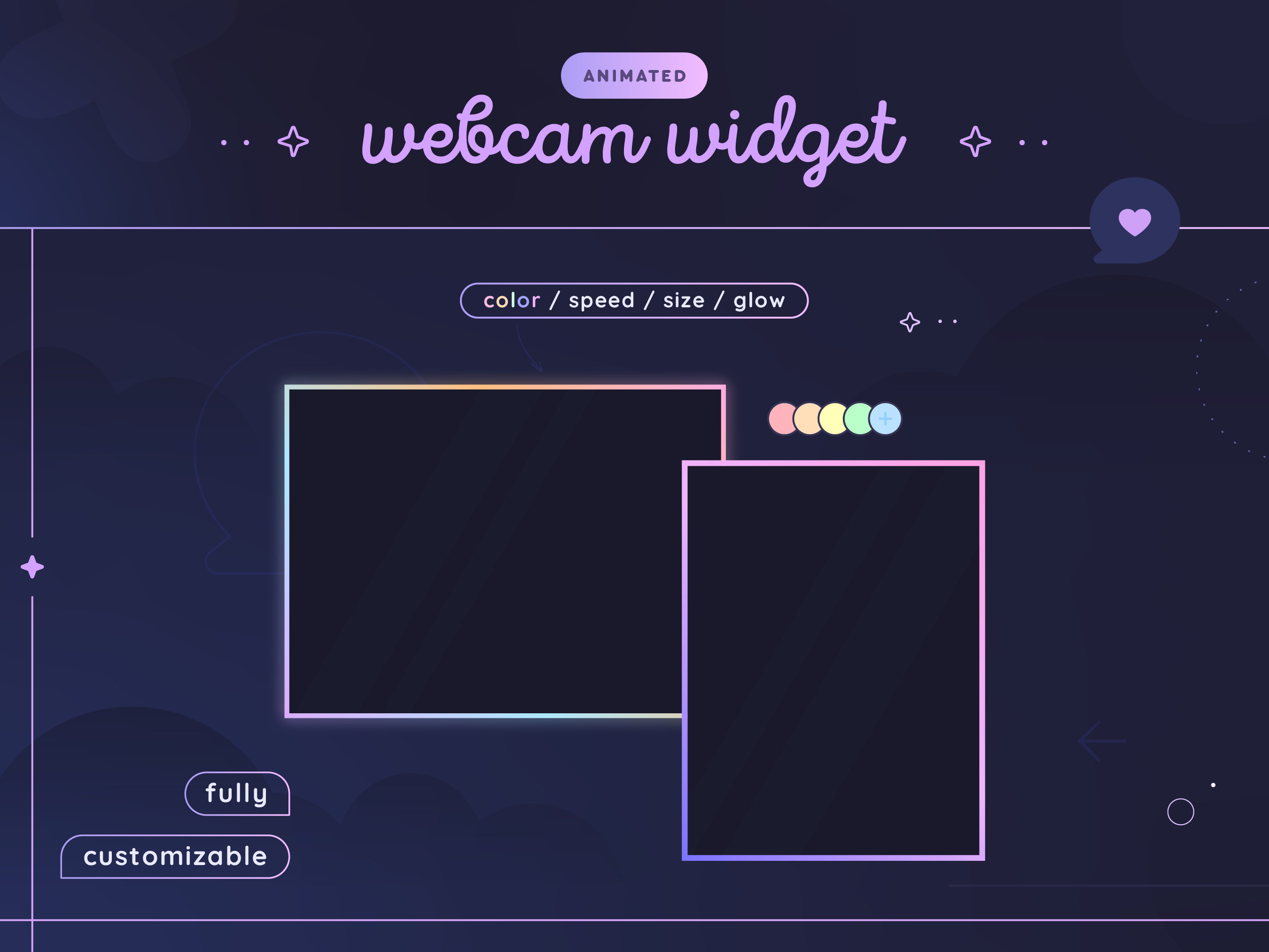 Animated Gradient Webcam Border Widget With Glow, Streamelements Fully ...