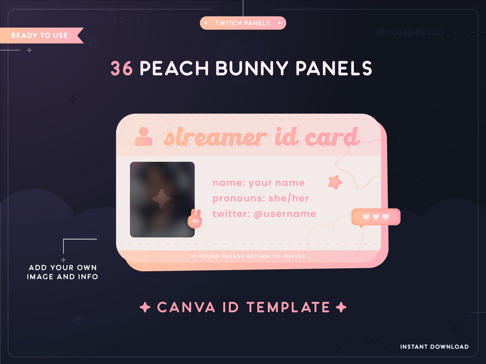 36 Aesthetic Y2K Peach Bunny Panels With Matching ID Card Newjeans ...