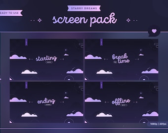 Cyber Butterfly Animated Pink Stream Screens With Schedule Template ...