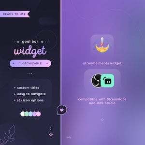 Cozy Flower Stream Goal Widget for Twitch Streamers Fully Customizable Streamelements, OBS ...