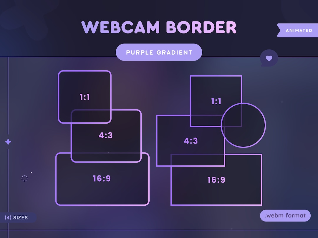 Animated Purple Gradient Webcam Borders | Twitch | Youtube | Camera ...