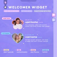 Quick Welcomer Widget for Twitch Youtube Stream | Customizable Card Pop ...