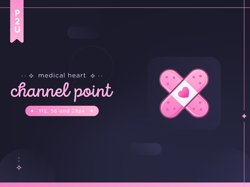 Pink Medical Bandaid Heart Channel Points for Twitch Twitch Channel ...