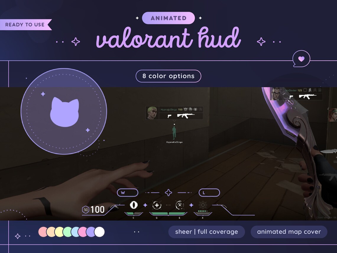 Valorant Kitty In-game HUD Overlay, 8 Animated Map Covers Win & Loss ...
