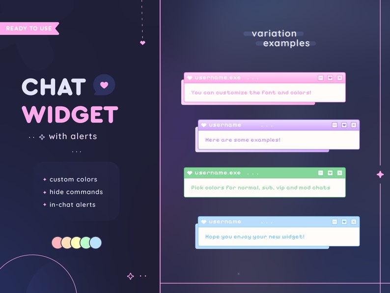 Retro Pixel Chat Widget With Alerts Customizable Animated Message ...