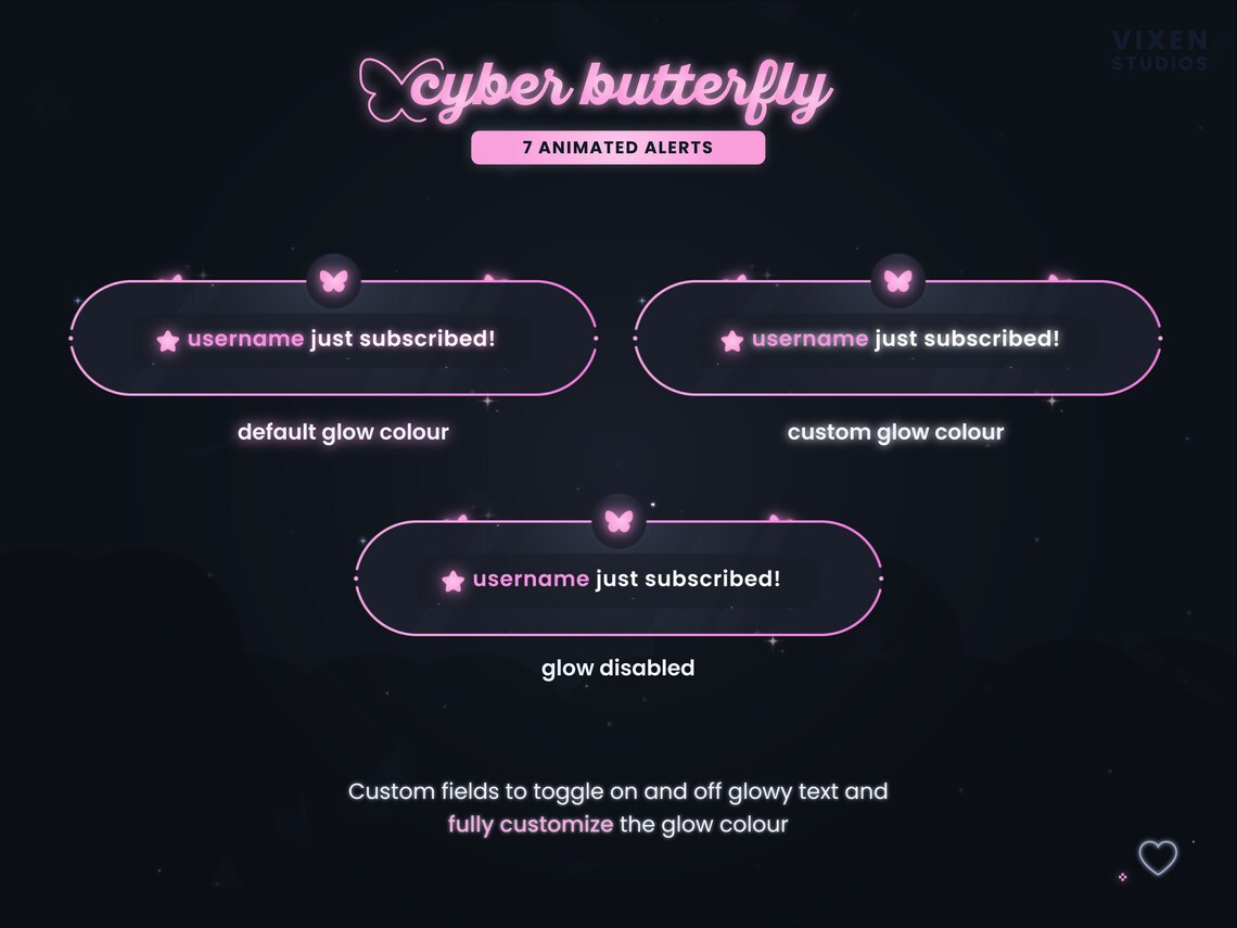 Cyber Butterfly Animated Pink Stream Alerts Butterfly - Etsy