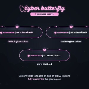 Cyber Butterfly Animated Pink Stream Alerts Butterfly Animated Alerts ...
