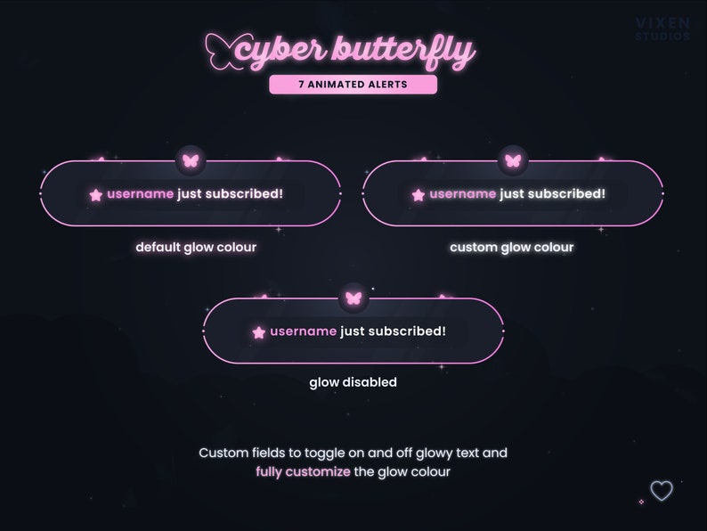 Cyber Butterfly Animated Pink Stream Alerts Butterfly - Etsy