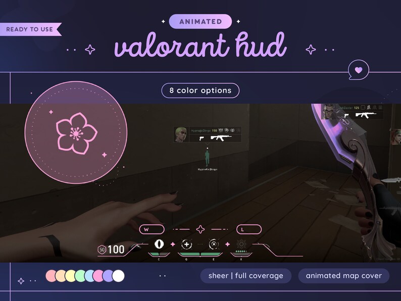 Valorant Sakura In-game HUD Overlay, 8 Animated Map Covers Win & Loss ...