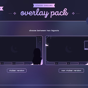 Starry Dreams Overlay Pack (vtuber and Non Vtuber Versions) | Celestial ...