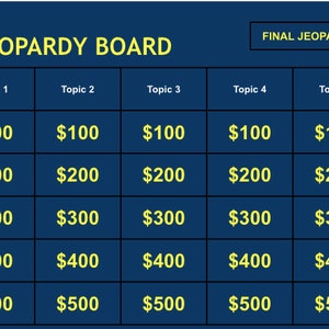 Jeopardy Game Template - Etsy
