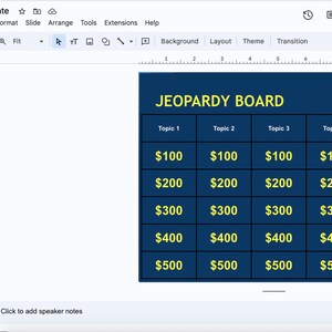 Jeopardy Game Template - Etsy