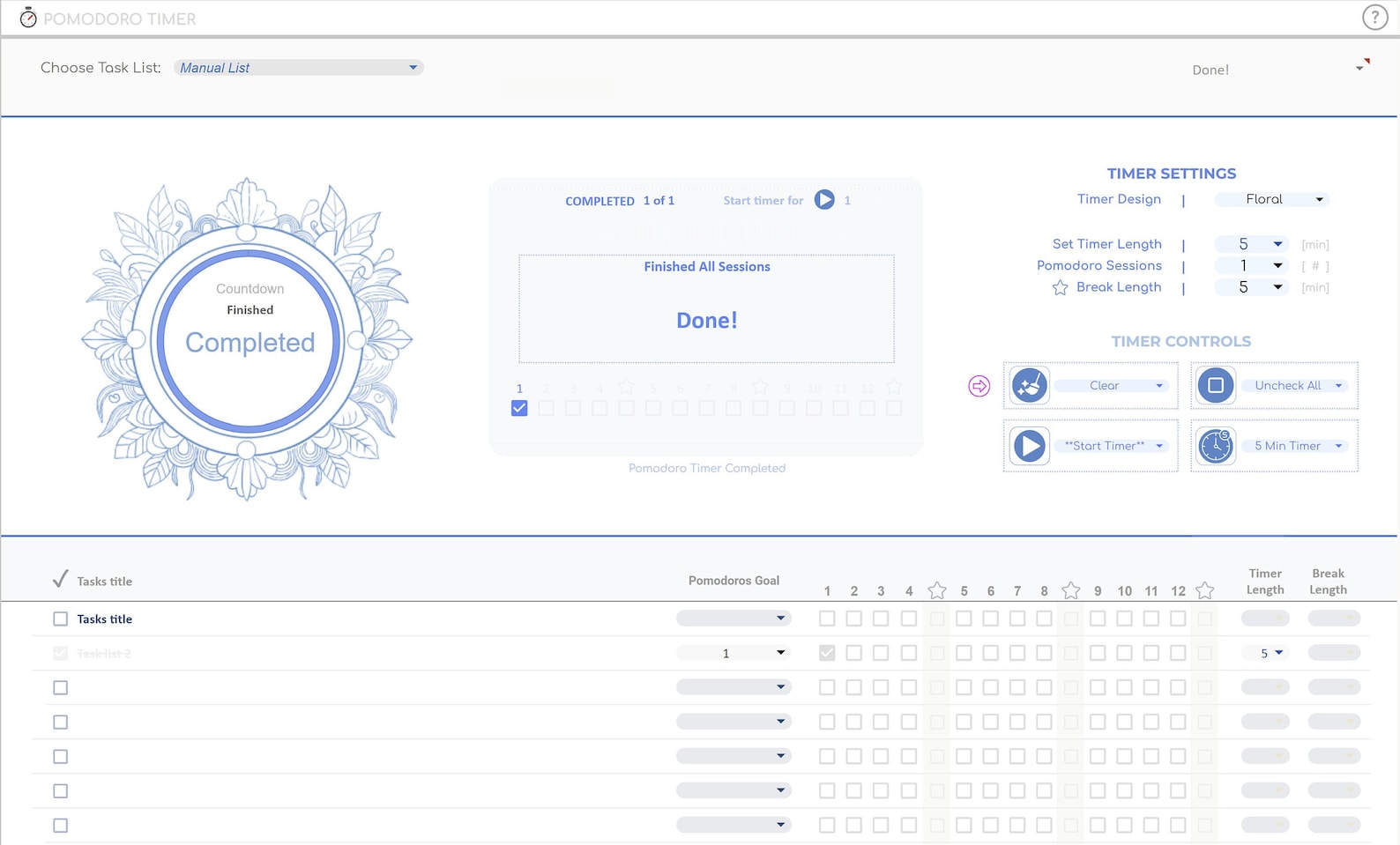 Pomodoro Task Doer - Google Sheets 2025 Productivity Planner Template ...