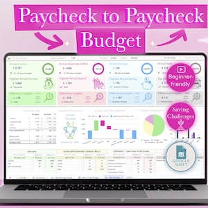 Paycheck to Paycheck Budget | Flexible Budget Planner / Tracker for ...