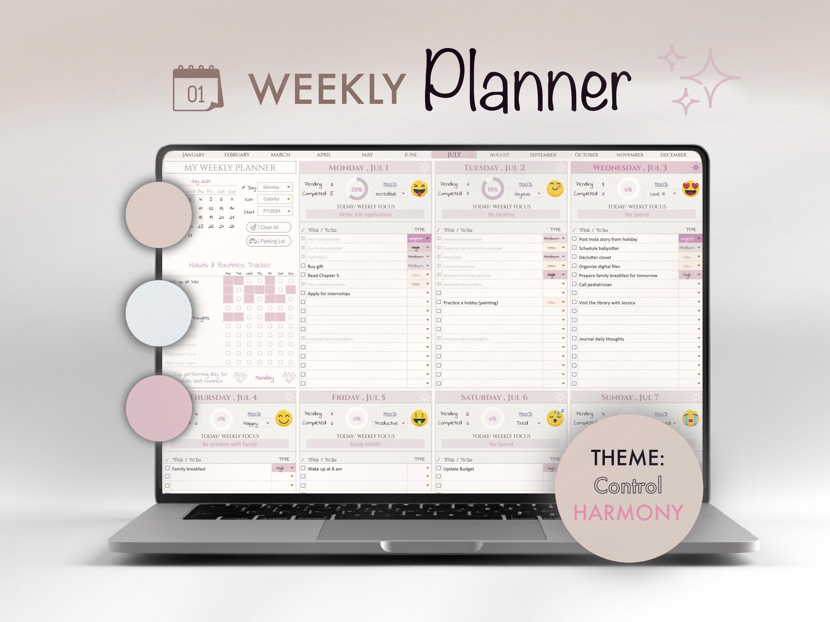 Ultimate Weekly Planner | Digital Weekly Planner Template ...