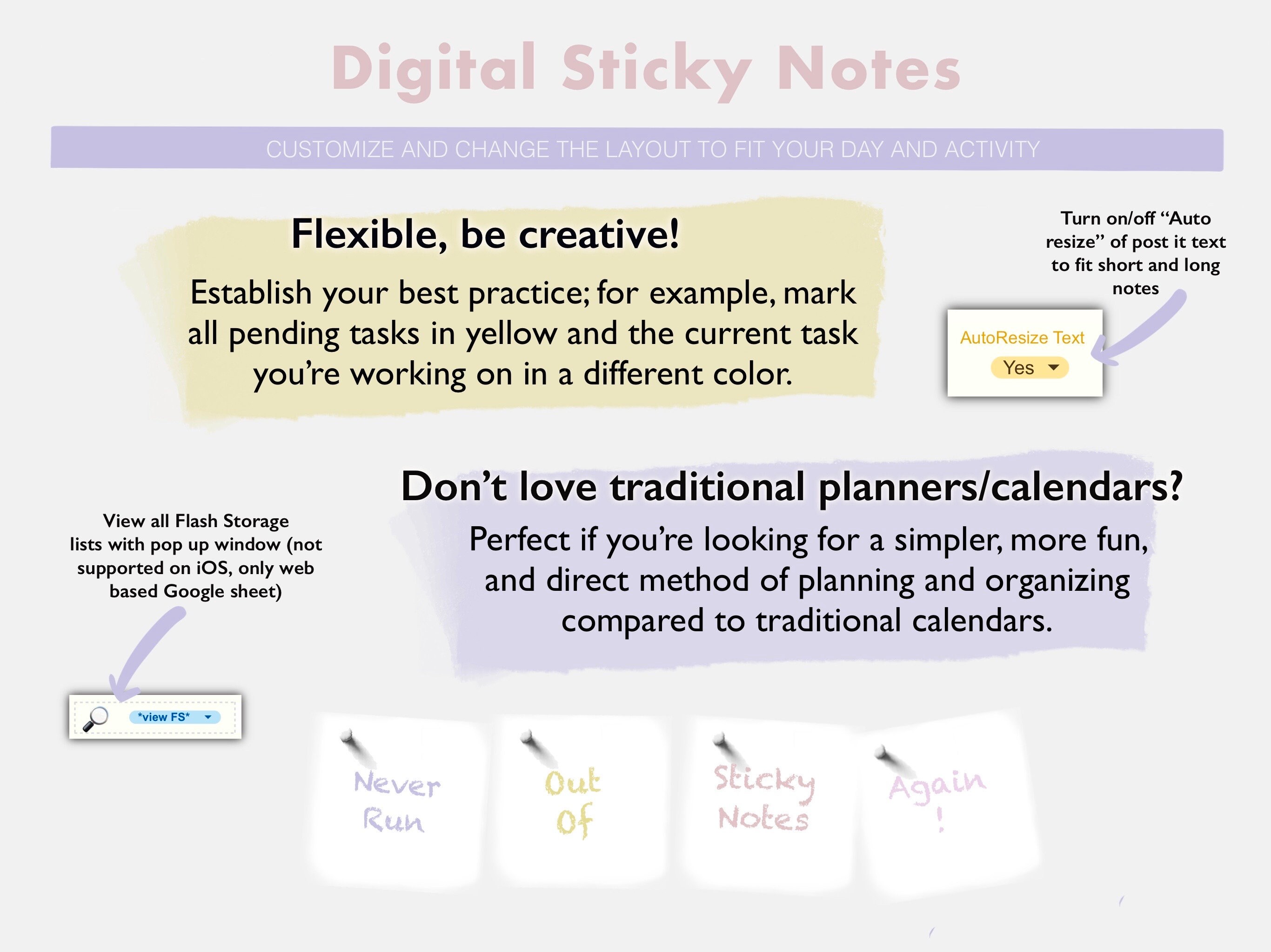 Sticky Notes Planner - Google Sheet Canvas for Your Creativity | 2024 ...