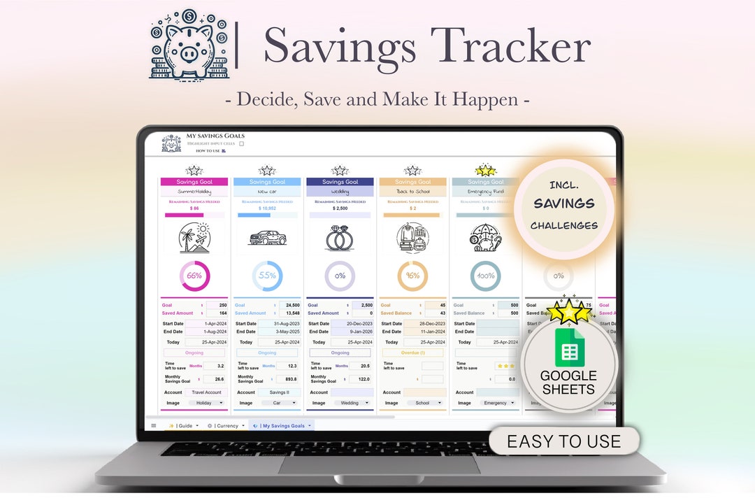Smart Savings Tracker | Savings Challenge - Achieve Your Financial Goal ...
