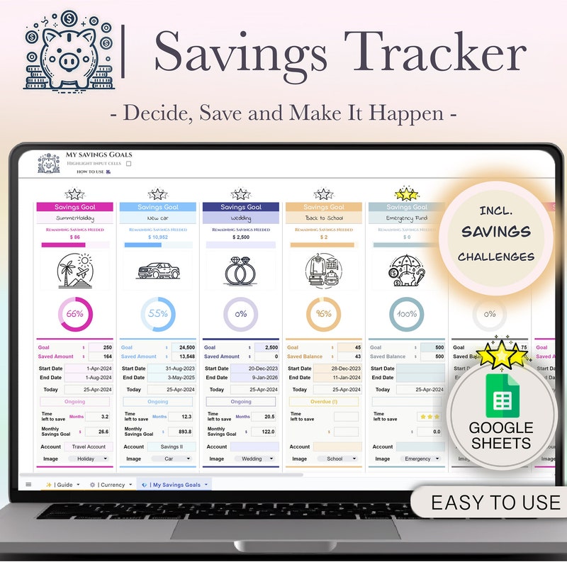 Savings Tracker - Etsy