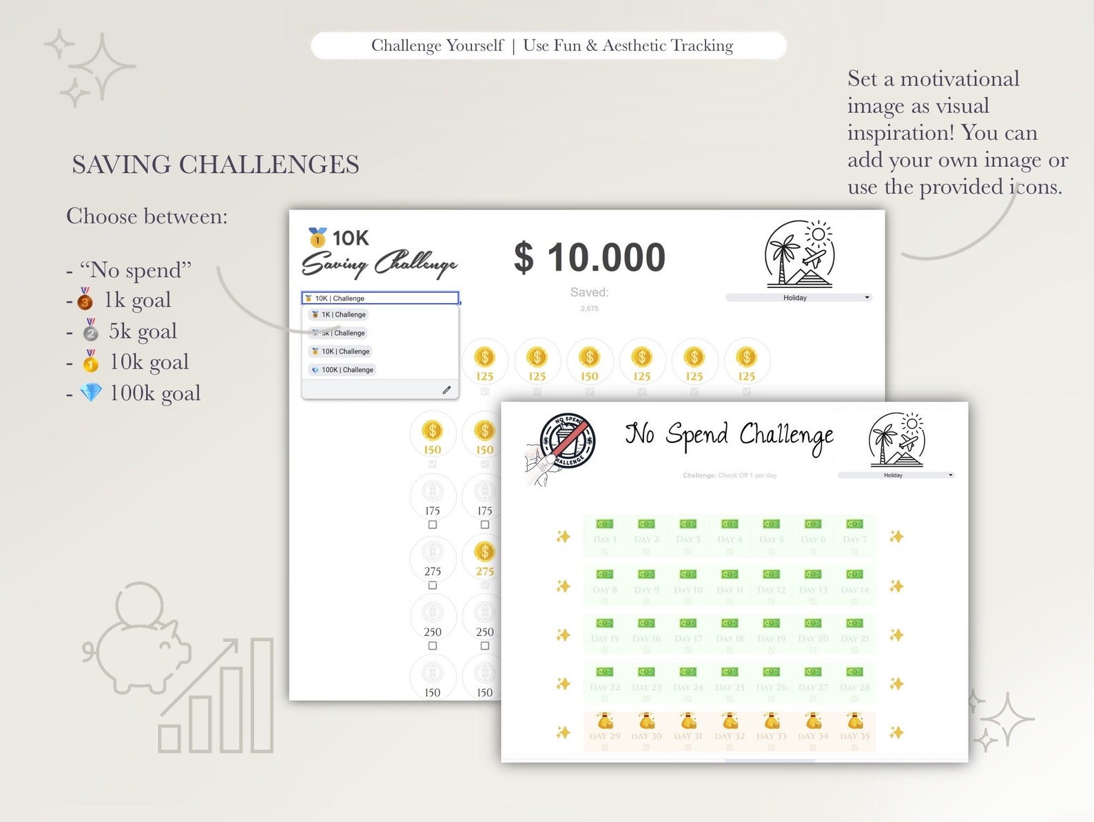 Smart Savings Tracker | Savings Challenge - Achieve Your Financial Goal ...