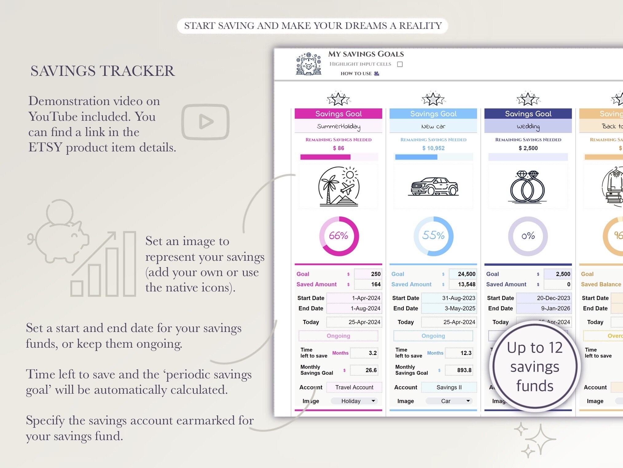 Smart Savings Tracker | Savings Challenge - Achieve Your Financial Goal ...